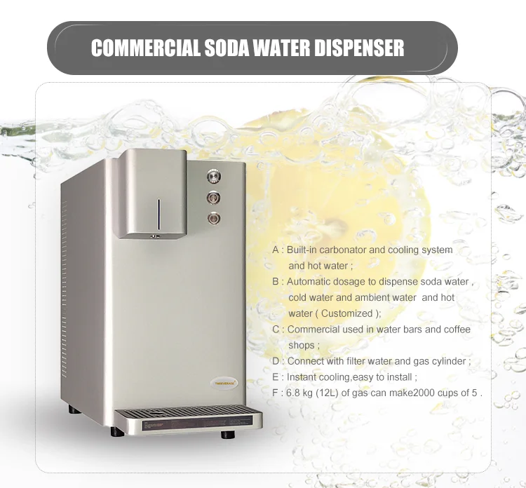 High Quality Stainless Steel Desk Top Commercial Soda Water Sparkling Water Maker For Wholesale ...