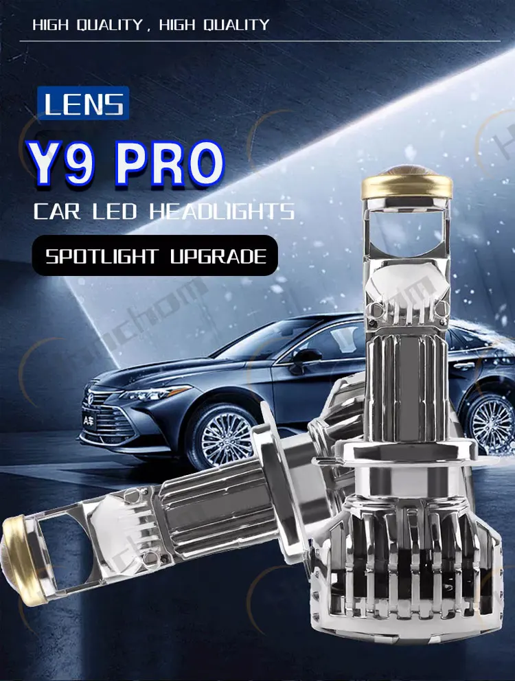 Y9 Pro LED Headlight Lens - 20000lm Mini Size Car Light Bulb