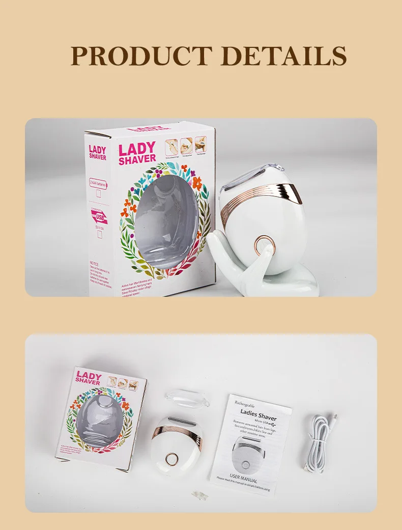 Lady Shaver Epilator - Rechargeable Face and Leg Hair Trimmer