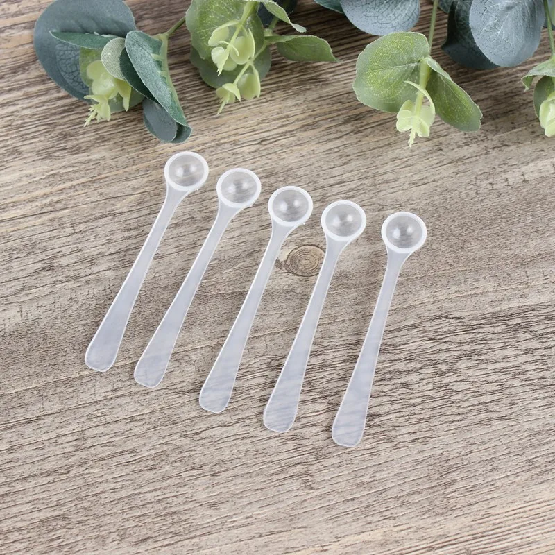0.5ml 0.25g Pp Round Disposable Teaspoon White Transparent Plastic ...