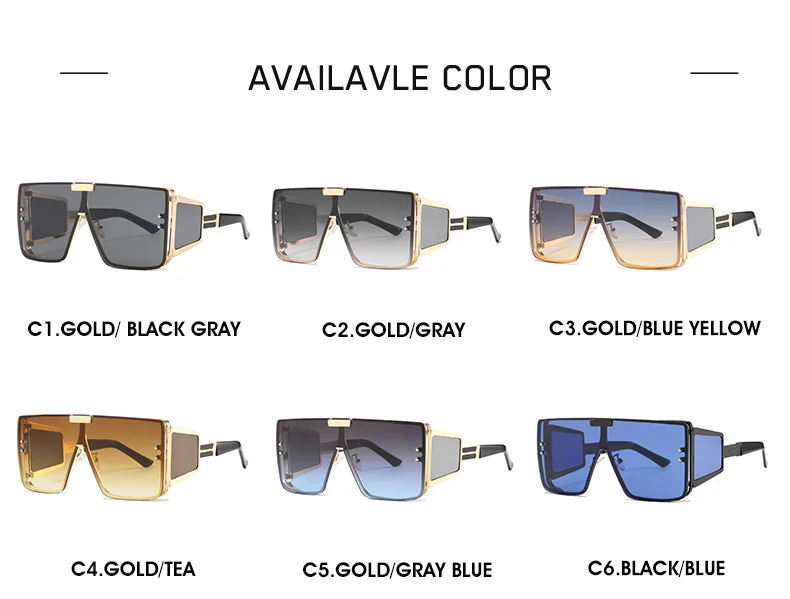 Mejores 2583 Square Sunglasses 2021 New Metal Vintage Women Men Sun ...