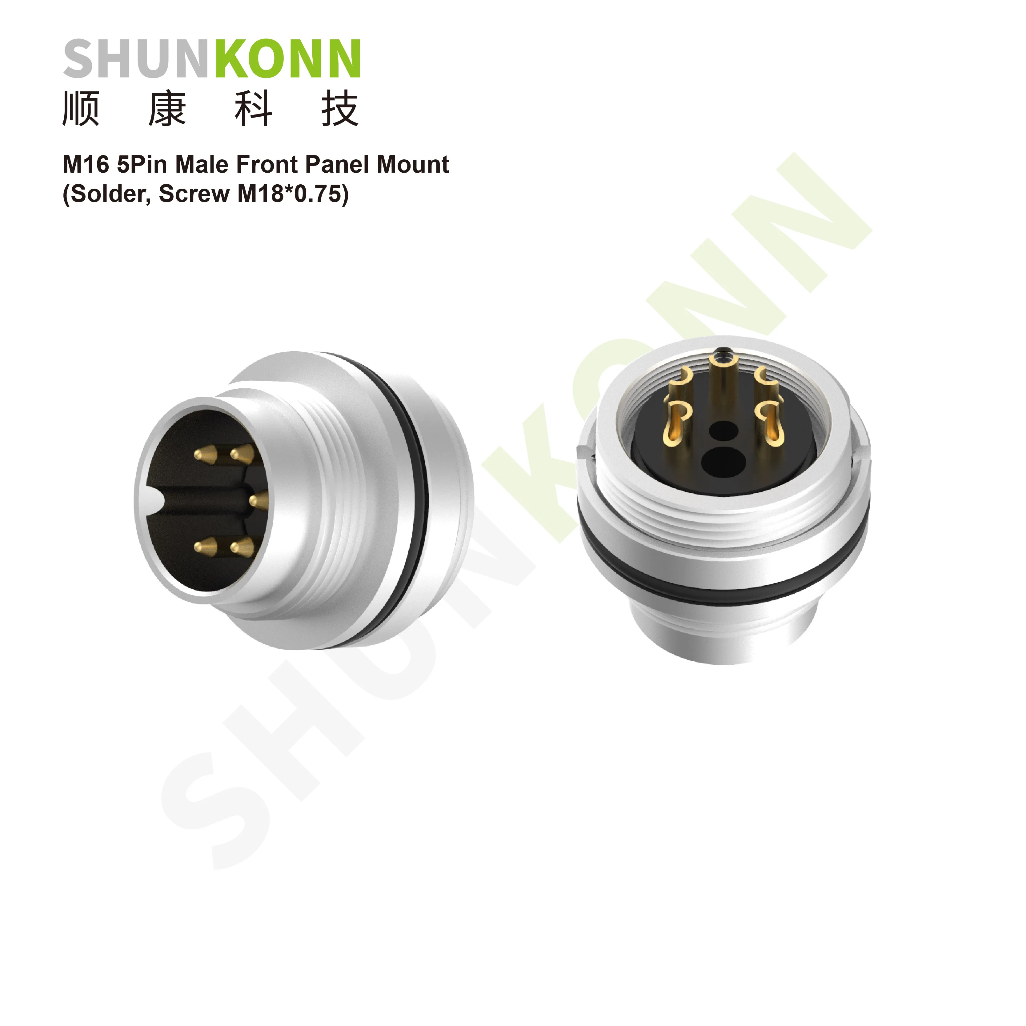 M16 Signal Plug Front Panel Mount Socket 2 3 4 5 6 7 8 12 14 16 19 ...