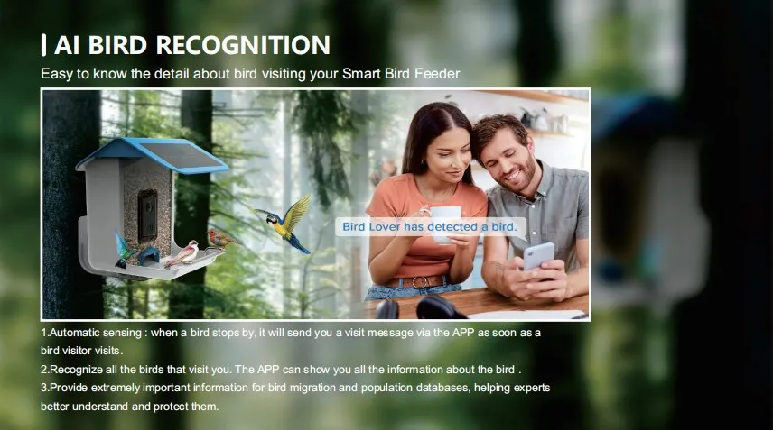Ai Recognition Smart Bird Feeder For Christmas Gift With Camera And ...