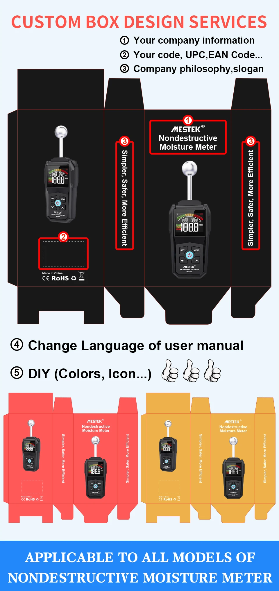Mestek WM700B Digital Inductive Moisture Meter for Concrete