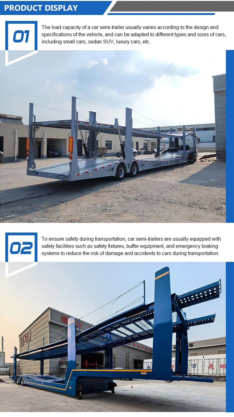 Car Hauler Truck And Trailer 2 Axle 3 Axle Car Carrier Trailer For ...