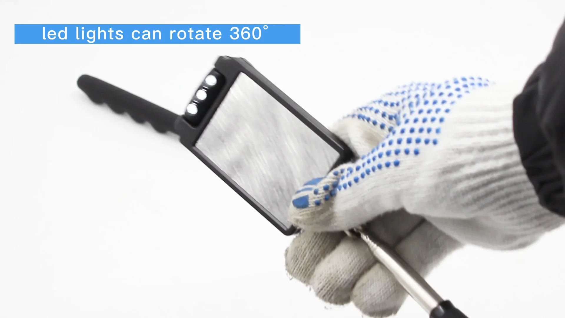 Car Professional Square Telescopic Inspection Mirror With 3 Led Light ...