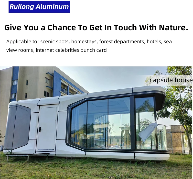 Luxury Camping Space Capsule Prefab Cabin Glass Moving House Modern ...