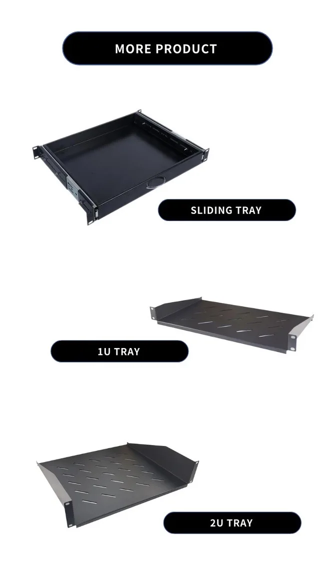 1U SHELF 19 Inch Server Rack Fixed Shelf with Mount Ears Vented Tray ...