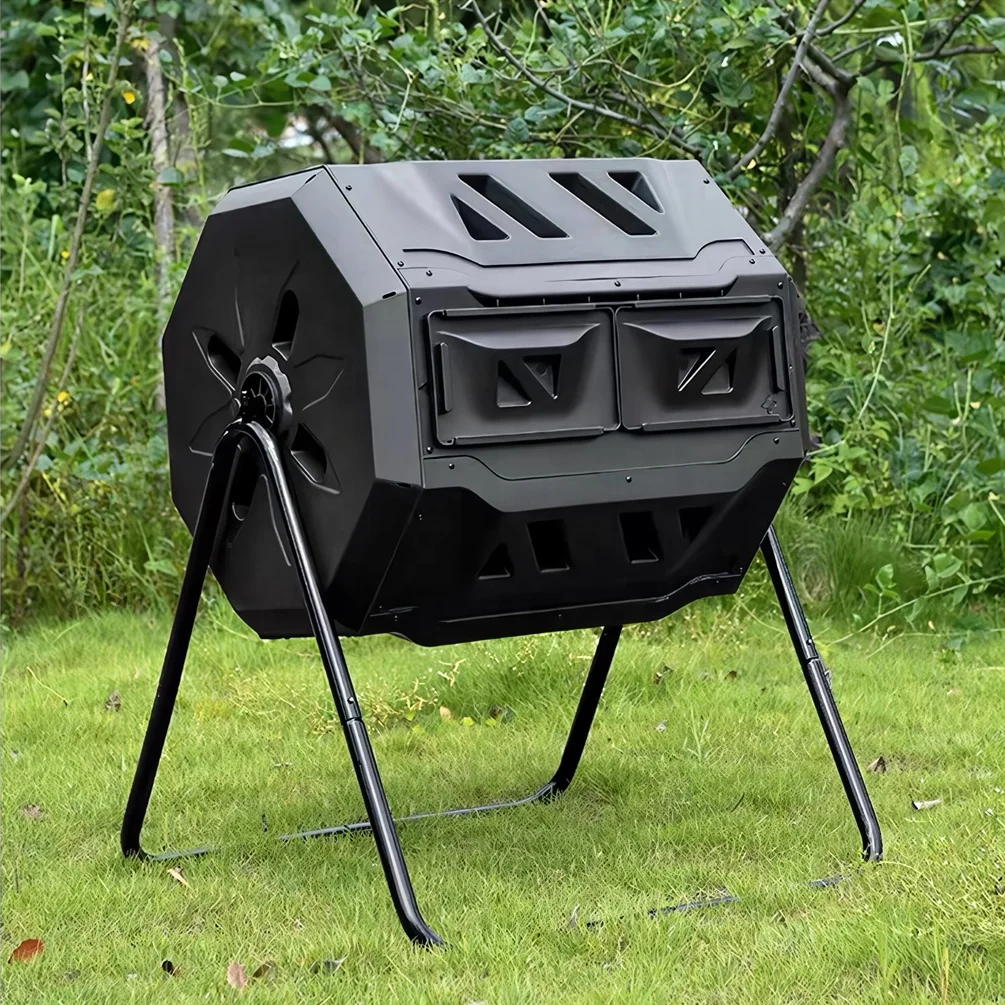 Baoyouni Large Capacity 42 Gallon Compost Bin Outdoor Tumbling ...