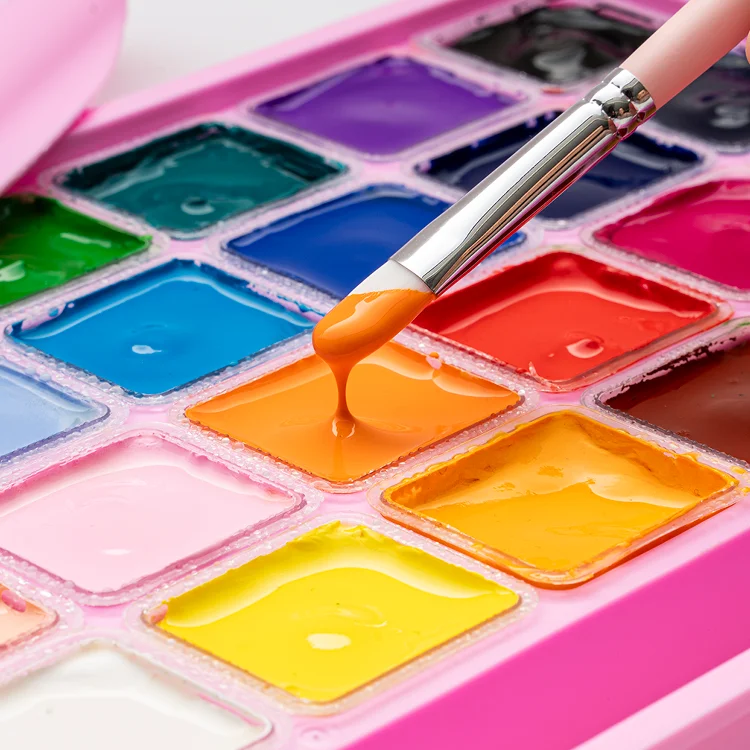 Himi Miya Gouache 24 Colors Paint Set in Pink Case - Versatile for ...