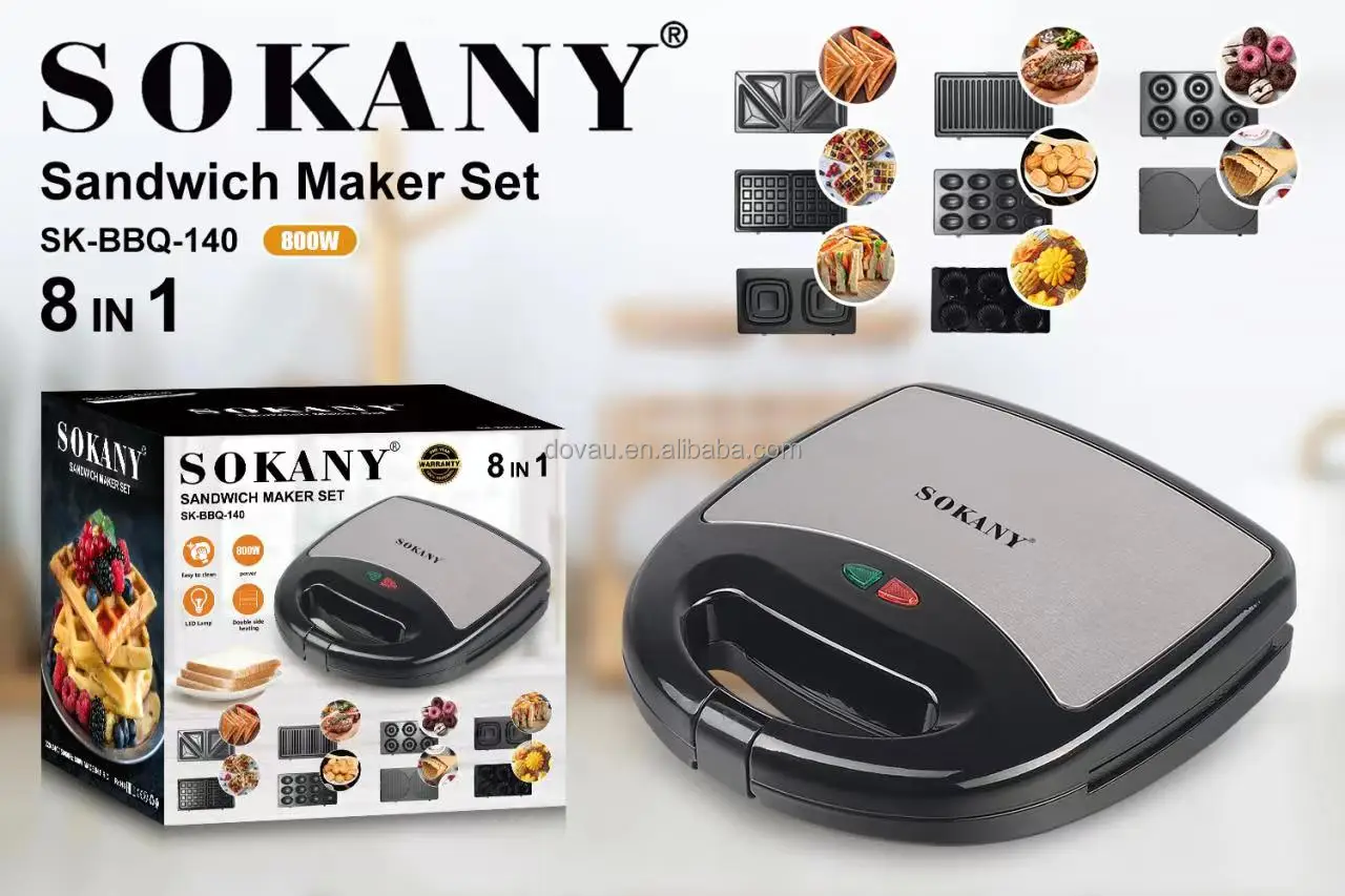 Sokany Steak Hamburger Electric Sandwich Maker Grill Meat Roaster ...