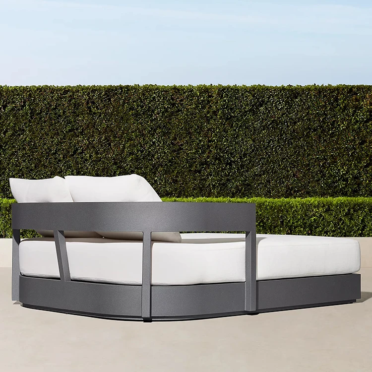 Modern Aluminium Swimming Pool Sun Bed - Double Daybed