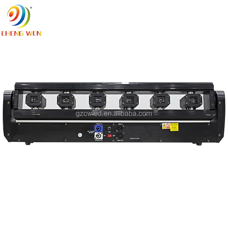 6 Eyes Laser Moving Head Light Beam Bar 6 Heads RGB 3IN1 Full Color Red ...