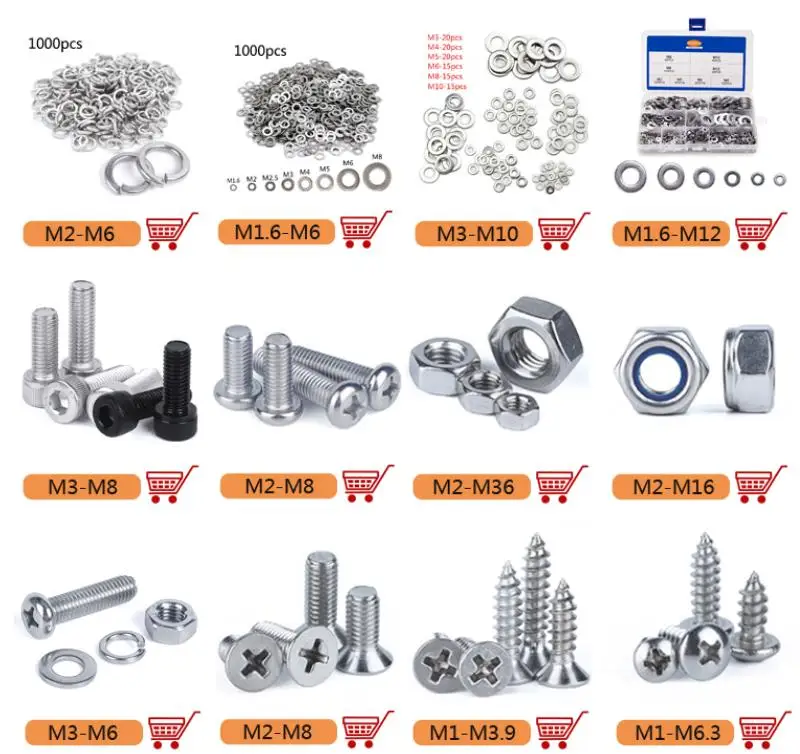 M1 M1.2 M1.4 M1.6 M2 M2.5 M3 M4 Din965 Mini Micro Black 304 Stainless Steel Cross Phillips Flat ...