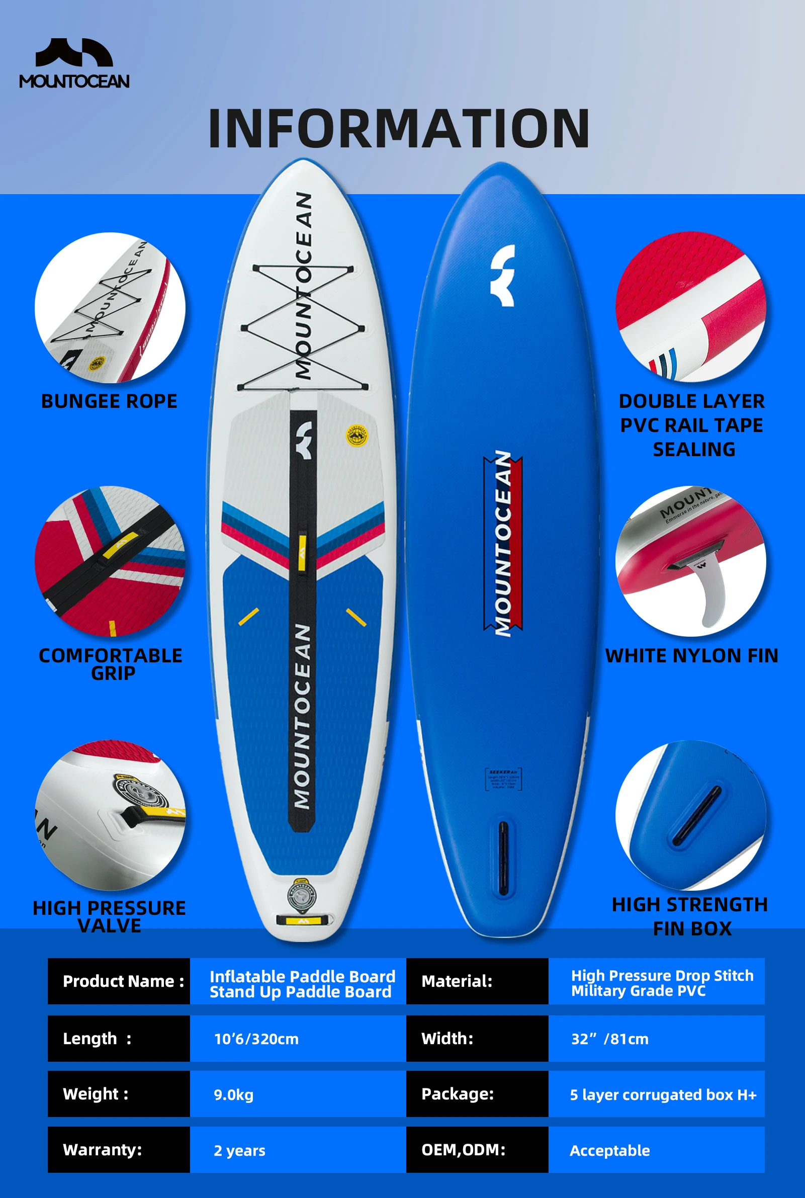 2024 Mountocean Oem High Quality Inflatable Stand-up Paddleboard For ...