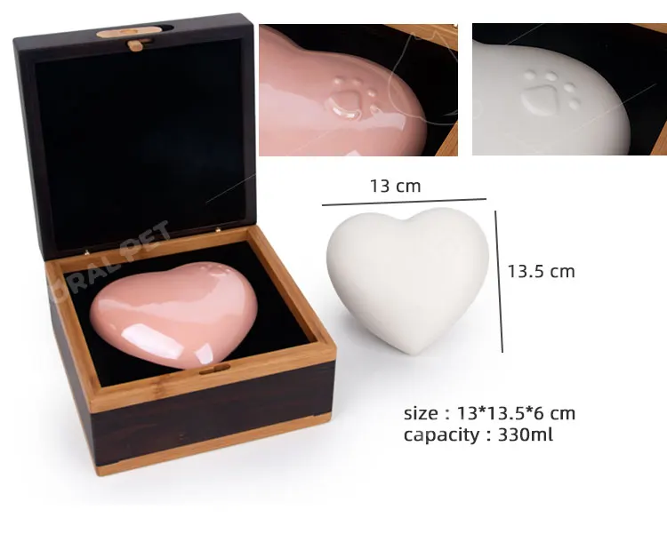 Urna Para Mascotas Heart Ceramic Urn Pet Cremation Ashes Keepsake Heart Shaped Dog Urn For Ashes ...