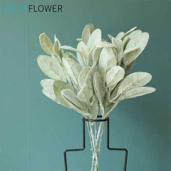 Wholesale Artificial Plant Flocking Leaf Faux Greenery Leaves Outdoor ...