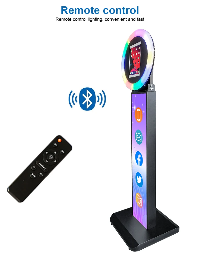 New Design Pictures Photo Booth RGB Ring Light Selfie Kiosk
