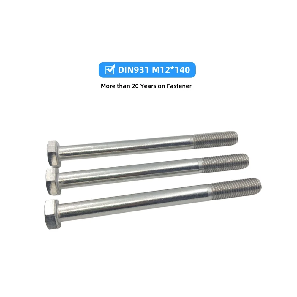Din933 M4 M10 M12 M30 Stainless Steel Full Thread Hexagonal Bolt Zinc ...
