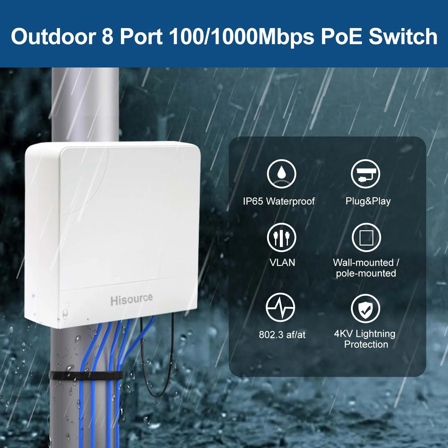 IP65 Outdoor Waterproof 8-Port PoE Switch with 8 Port PoE+120W 10 Port ...