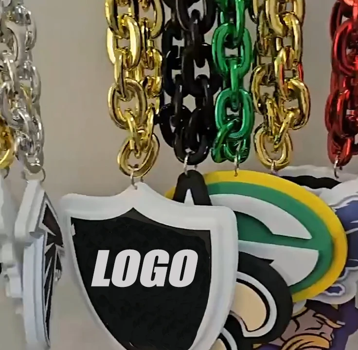 Plastic Chain Necklace - Jumbo EVA Charm for Sports Fans