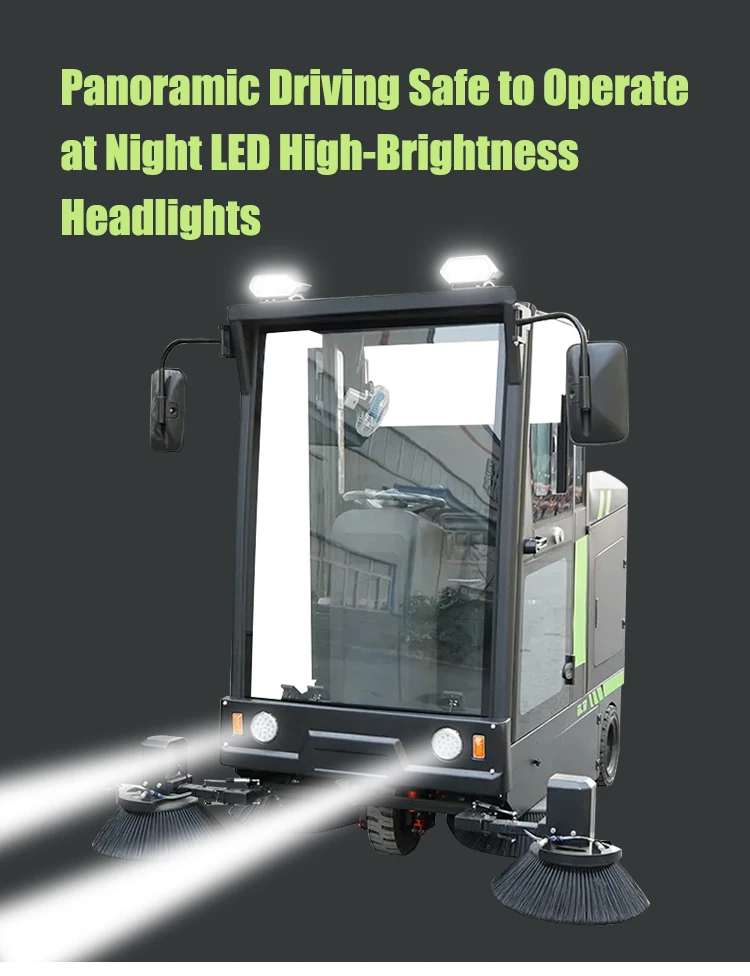 Outdoor Street Sweeper Driving Road Machine Led Safe Ride On Sweep ...