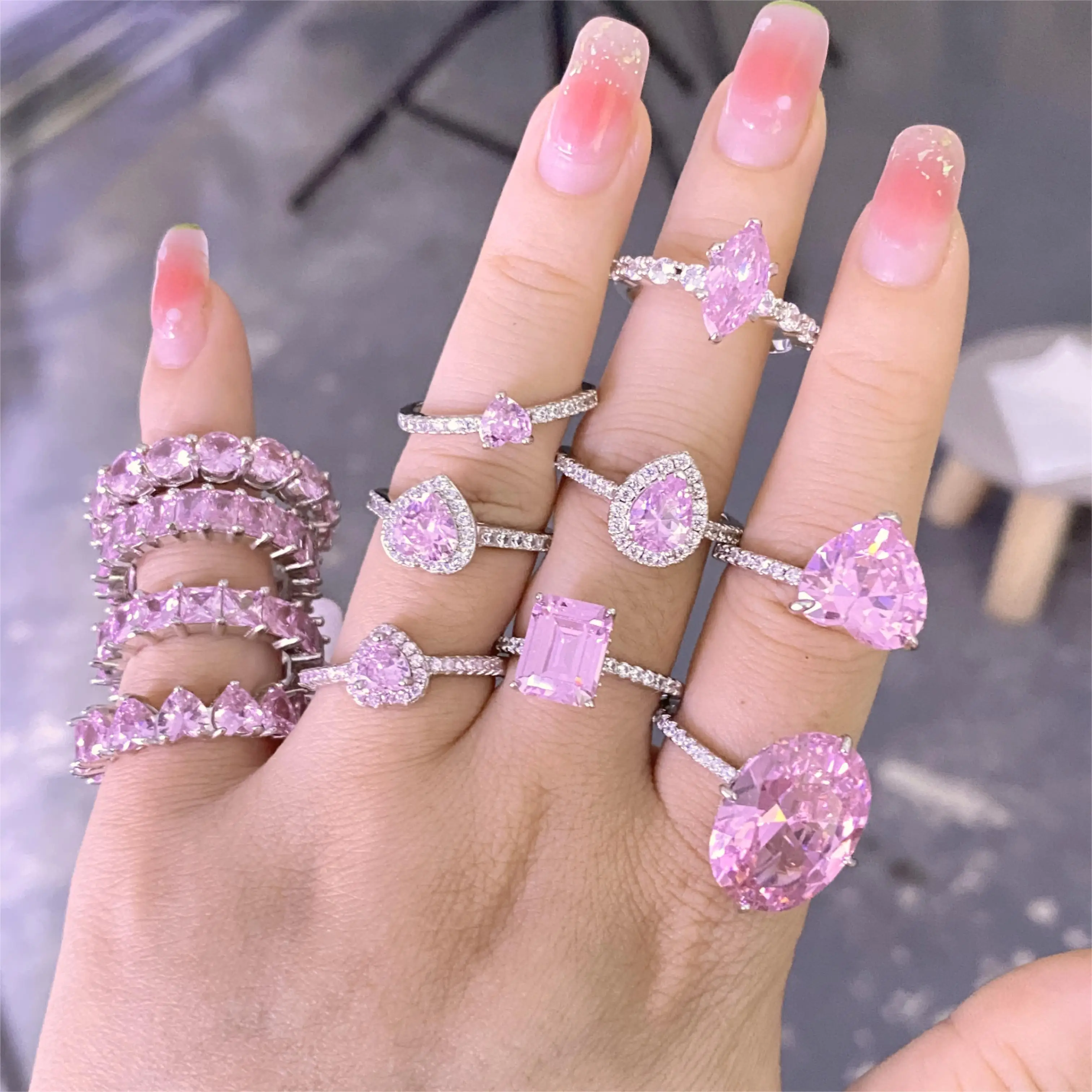 FOXI 925 Sterling Silver Rings - Exquisite Gemstone Sets