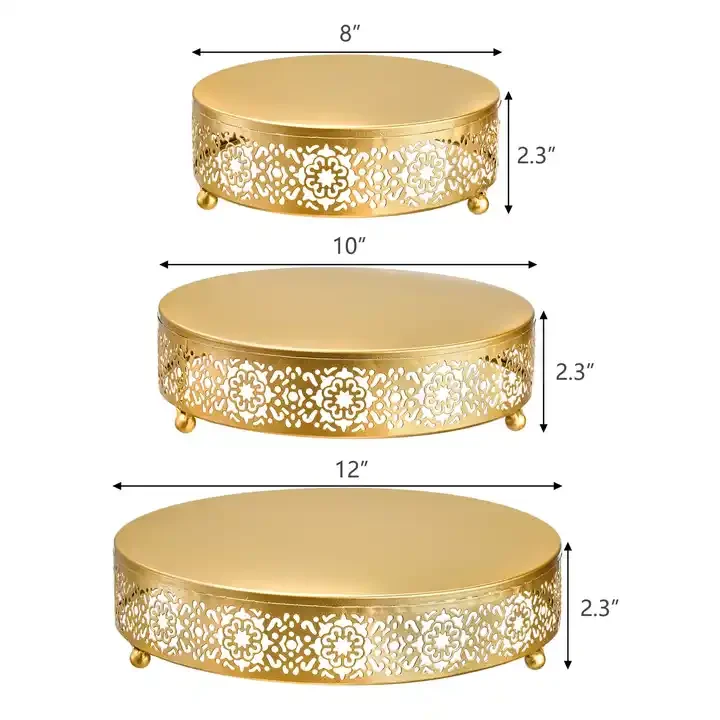 Modern Design 3 Tier Buffet Display Stand Gold Wedding Cake Stand For ...