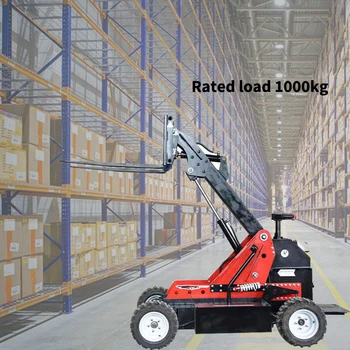 1 Ton Mini All Terrain Forklift 4x4 Electric Forklift Lithium Battery ...