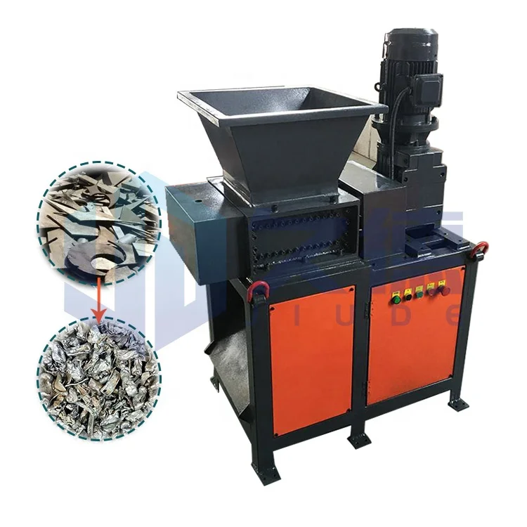 Mini Double Shaft Shredder Cheap Shredding Machine Plastic Scrap Metal ...