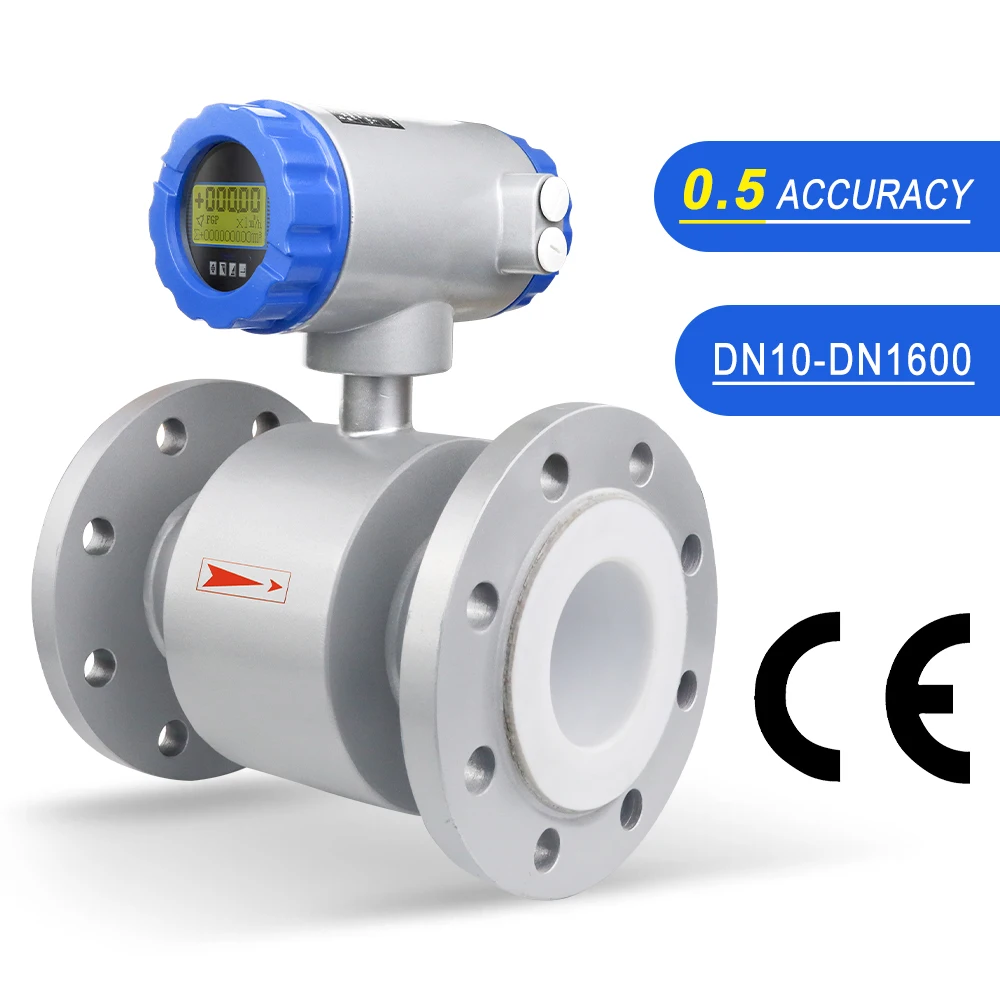 DN20 High Quality Electromagnetic Flow Meter Magnetic Flowmeters Used for Water Waste Sewage ...