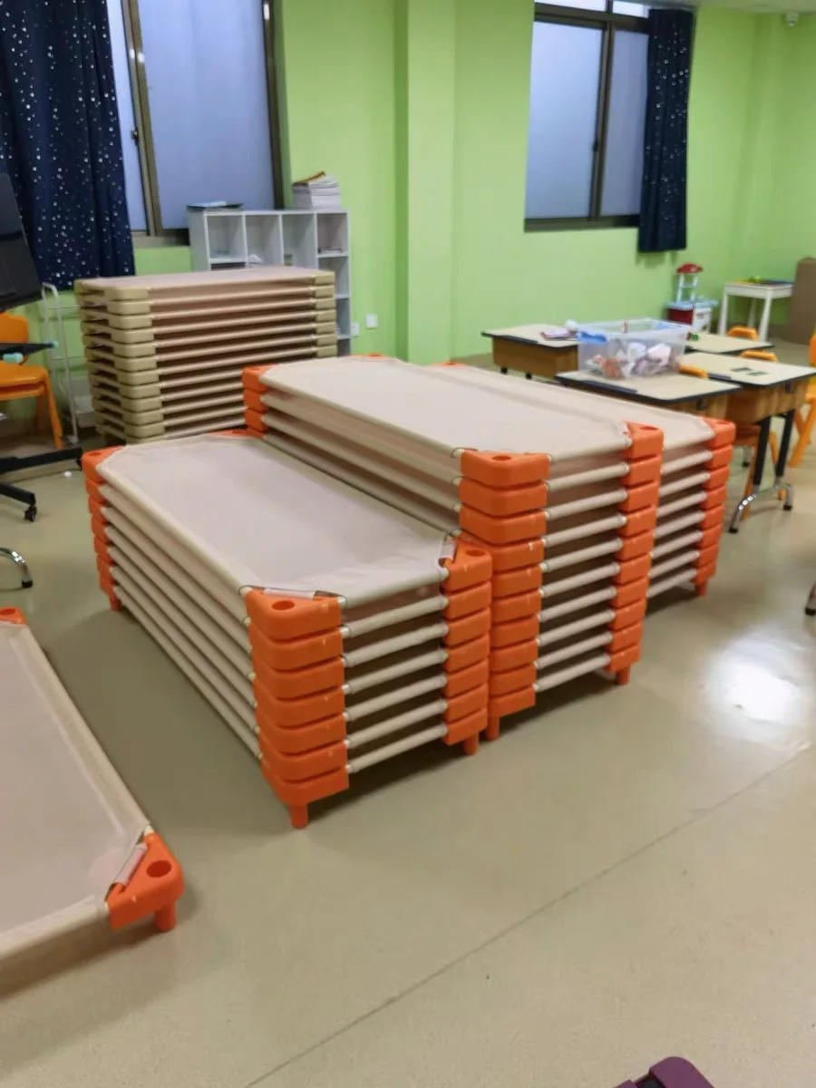 Safe and Comfortable: Preschool Stackable Beds with Frame
