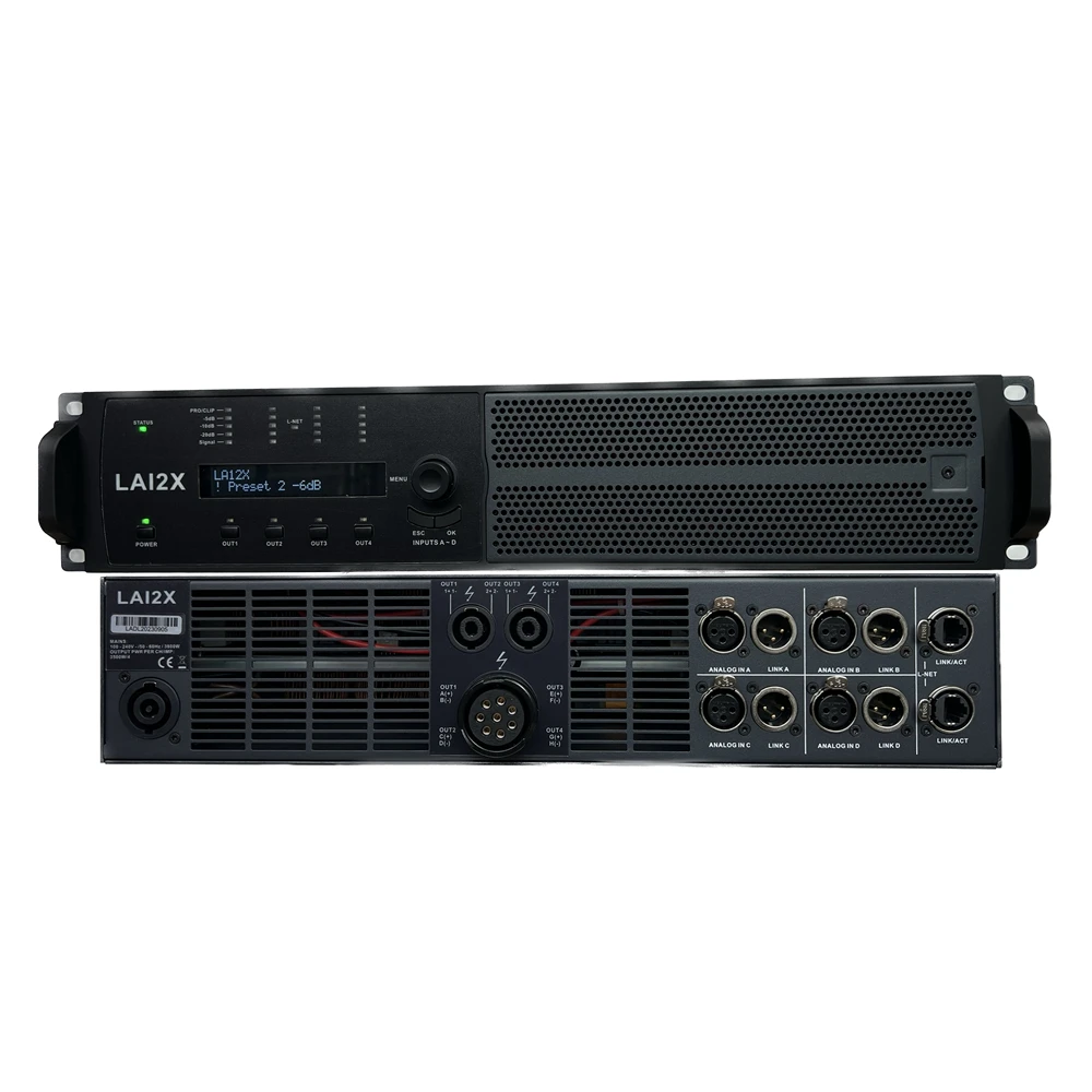Built-in DSP class D 2U 4 channel amplifier system 4x2200w LA12X power ...