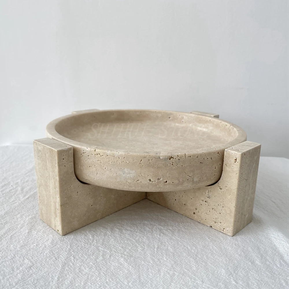 Customized Natural Marble Round Tray Room Decorations Home Decorations ...