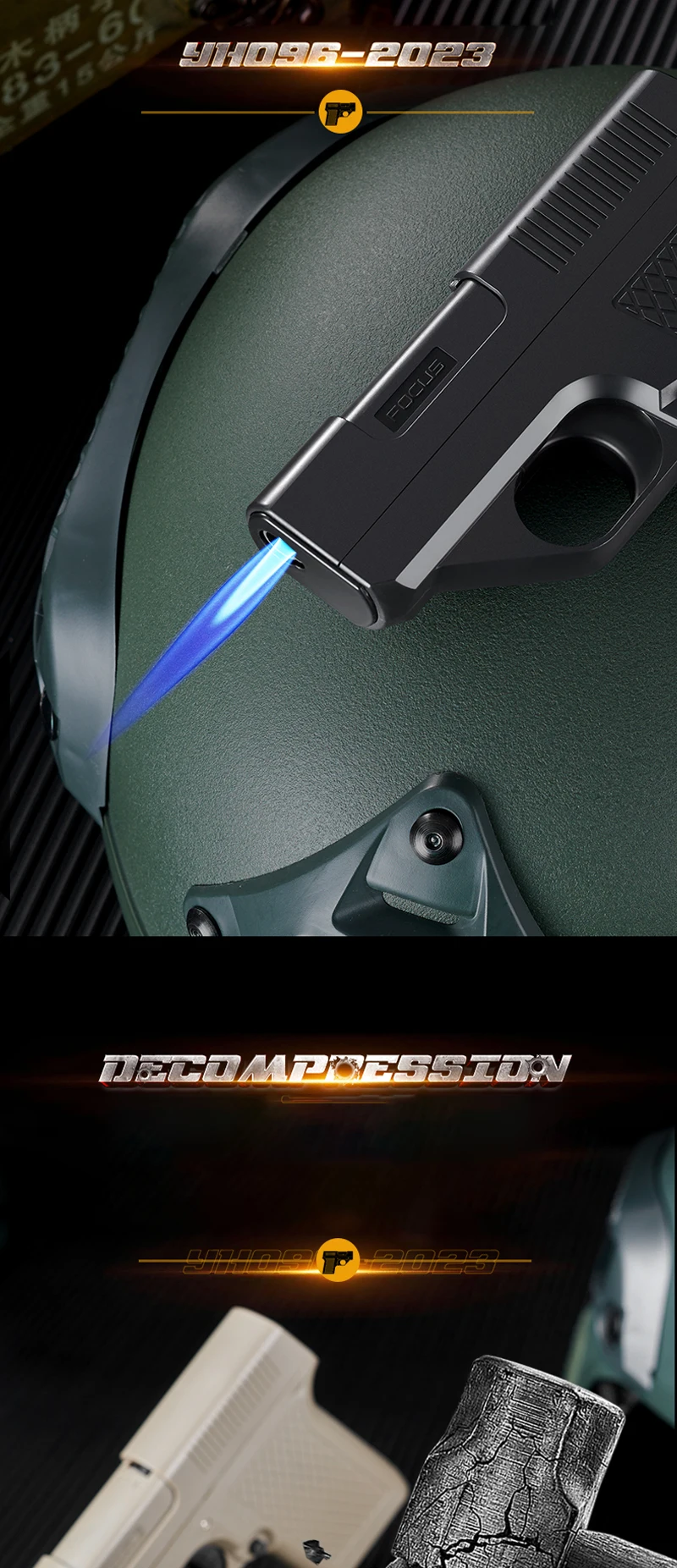 Yh096 Creative Clip Cigarette Box Jet Flame Inflatable Lighter Plastic Multifunctional Windproof ...