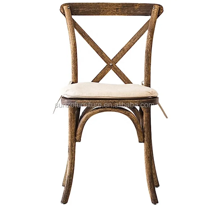 Stackable Antique X Cross Back Chairs - Durable & Stylish