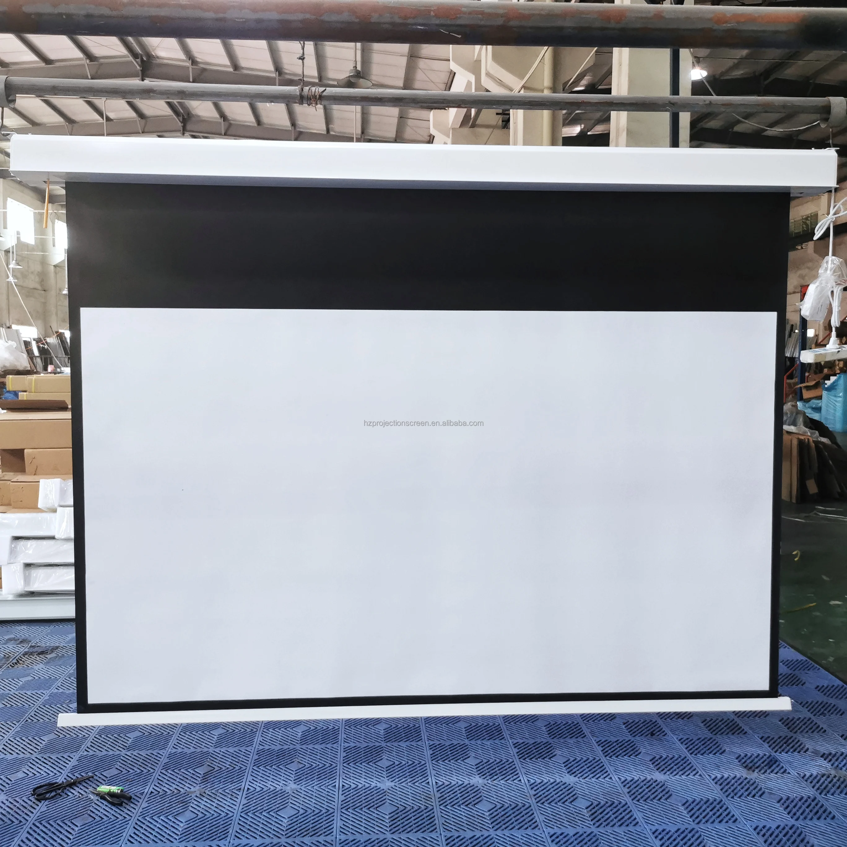Telon Screen 92 Inch 16:9 4K Matte White Motorized Projector Ceiling ...