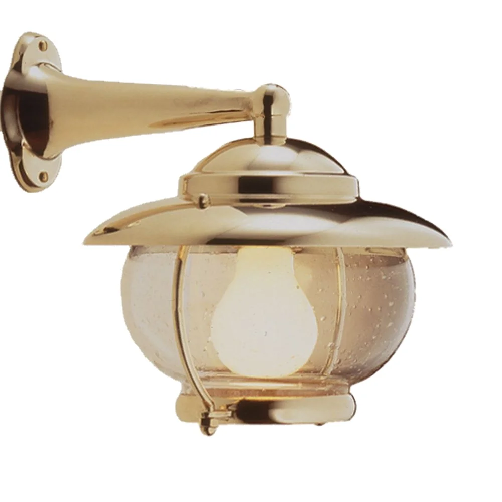 Polished Brass Wall Light For Inside And Outside With Glass Tempered ...