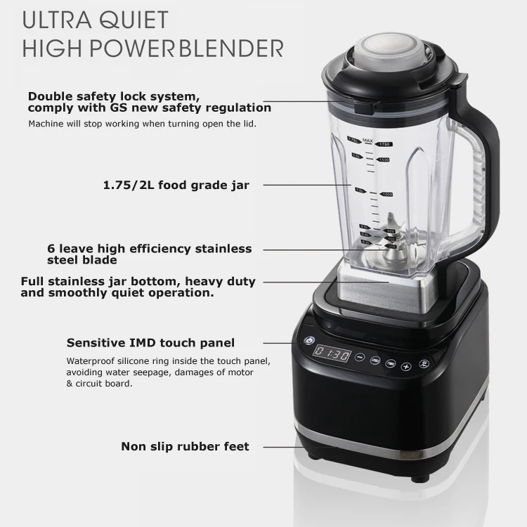 Digital LED Powerful Commercial Blender Electric Blender Fresh Juice ...
