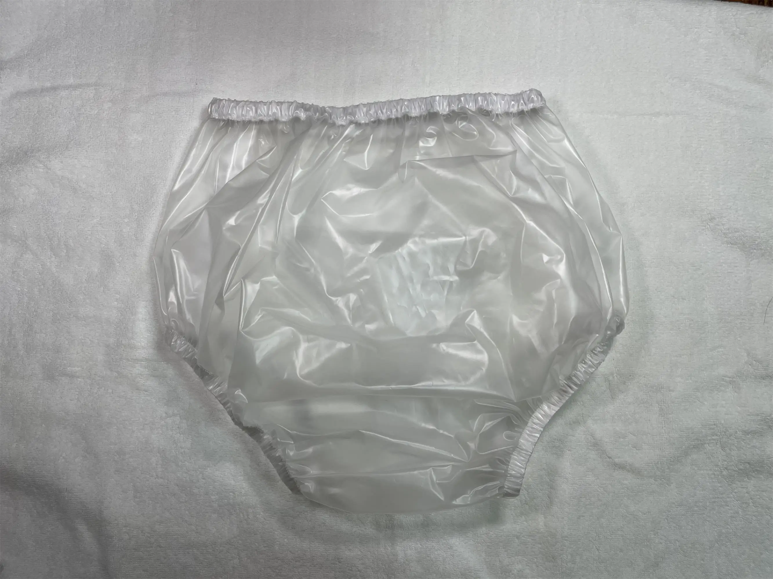 Adult Waterproof Pants - Milky White Plastic Incontinence Pants with ...
