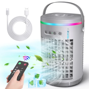 Portable Ac/usb Mini Evaporative Air Cooler 7-color Led Light 1/2/4 H ...