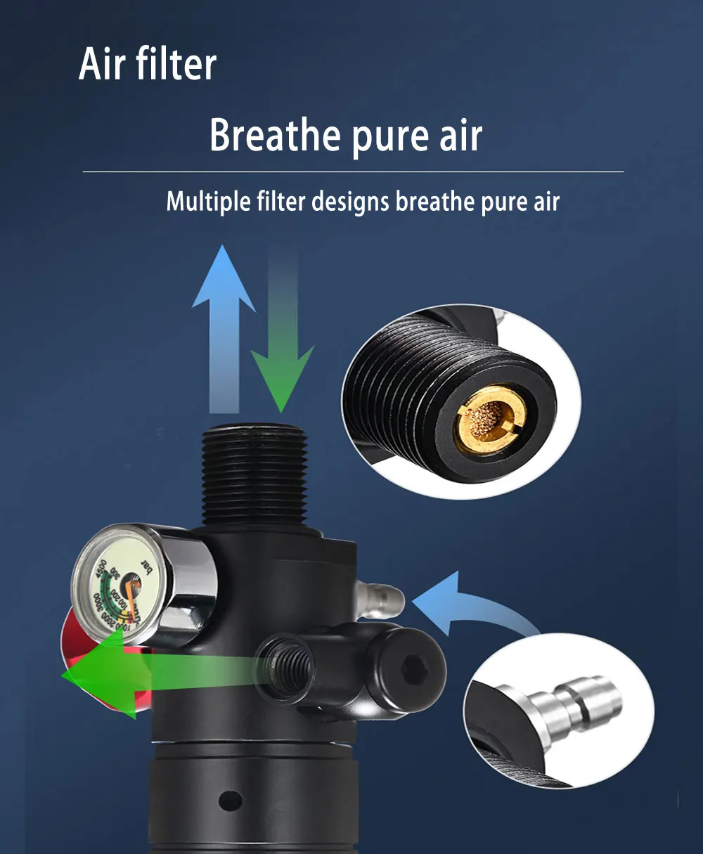 Scuba Diving Oxygen Tank 1l Cylinder Underwater Breather For With ...