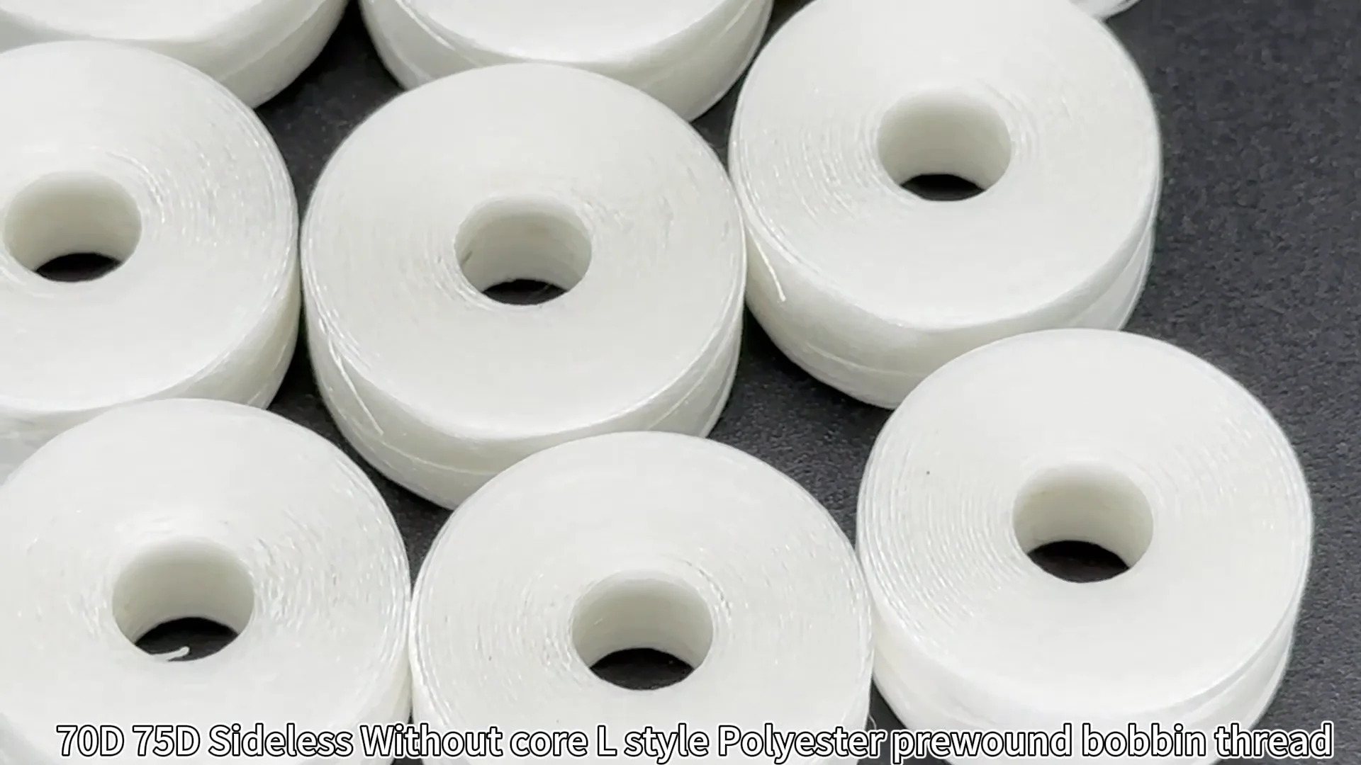 White And Black Color Polyester Pre-wound Bobbin Thread For Embroidery ...