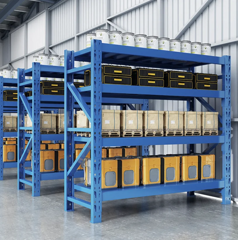 Custom Heavy Duty Shelving 300 Kg Layer Garage Black 4 Tier Warehouse ...