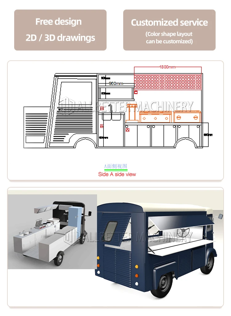 Retro Camper Caravan Cooking Catering Car Hot Dog Cart BBQ Concession ...