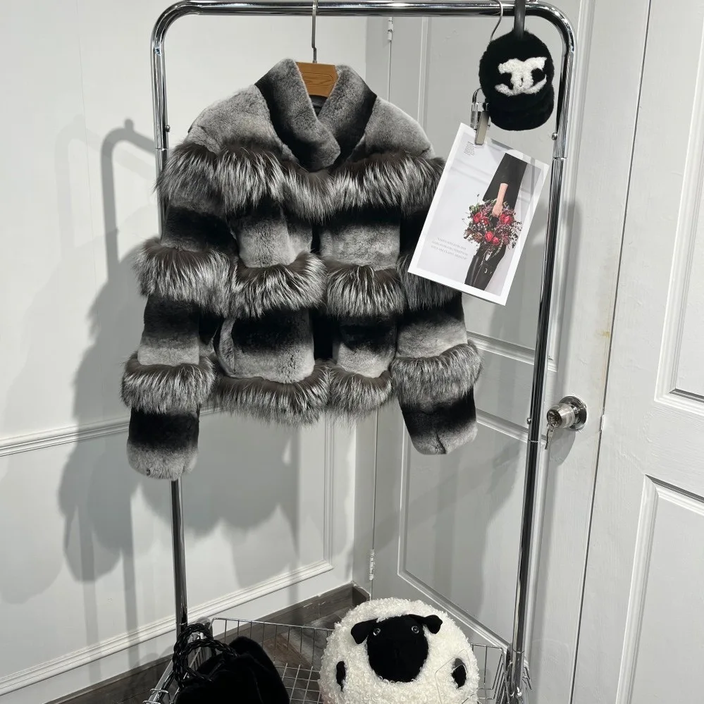 Rxfurs Formal Winter Coats Suppliers Natural Silver Fox Animal Fur Coat ...