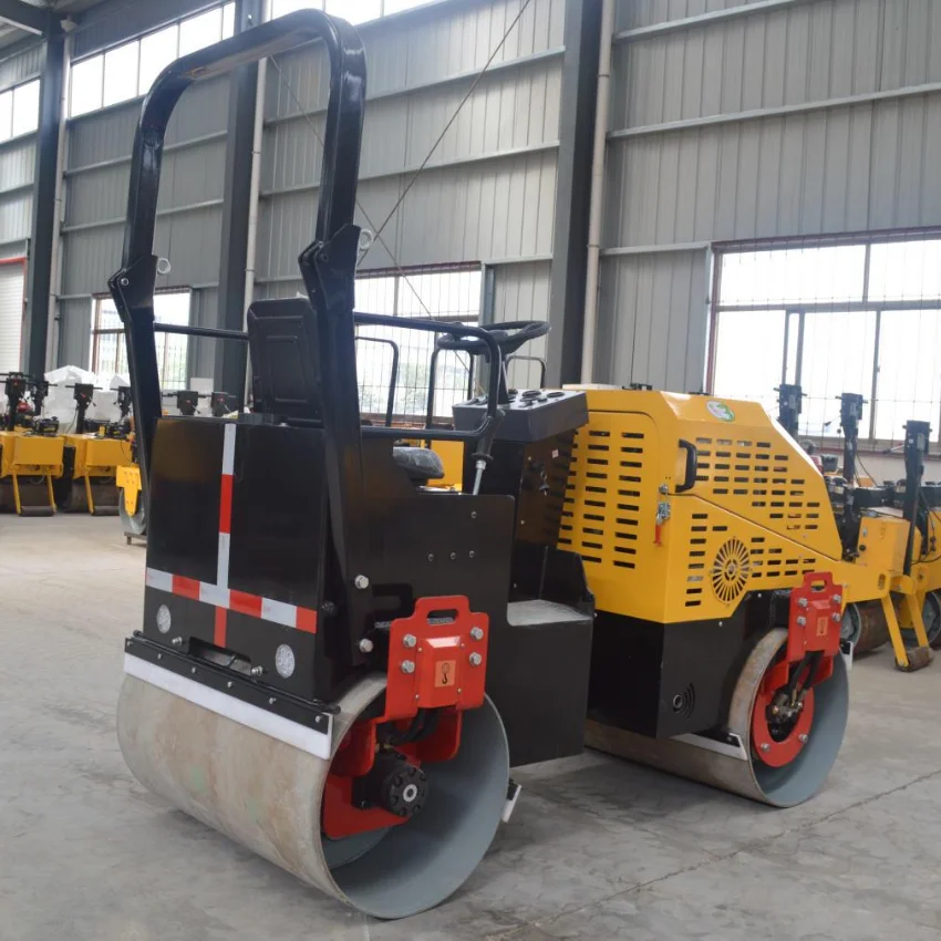 1 Ton Hydraulic Vibratory Asphalt Vibrating Compactor Diesel Motor Road ...