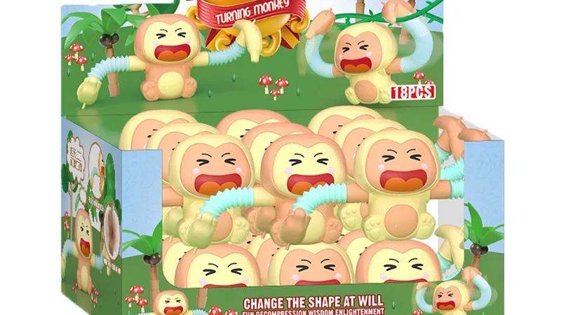 Children Mini Rollover Monkey Pop Tube Toys Stress Relief Pop Tubes ...
