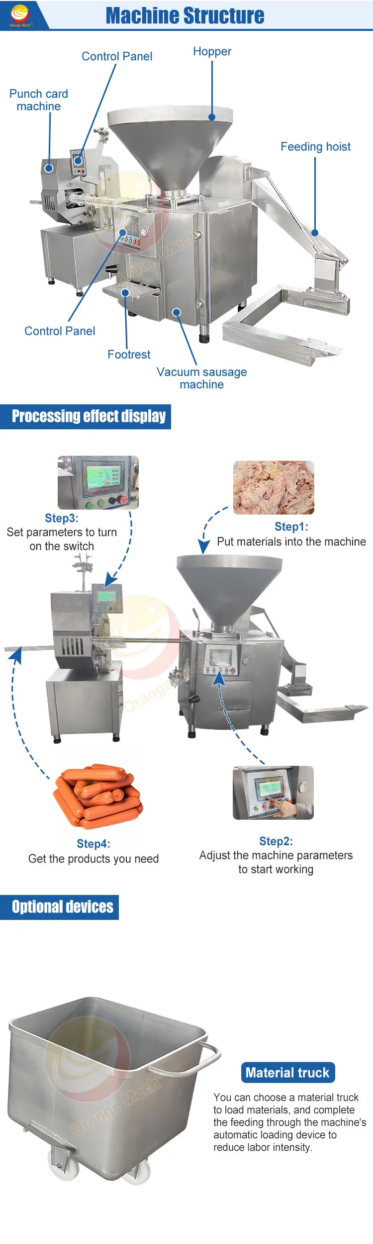 Automatic Commercial Sausage Making Machine - High Rigidity