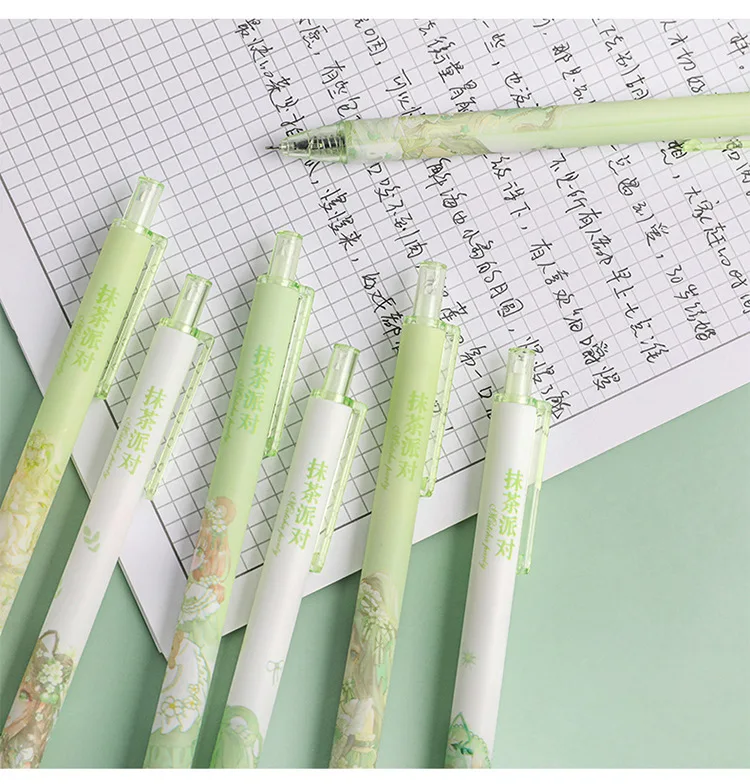Cute Cartoon School Student Kids Gel Pens Set - 6pcs/bag